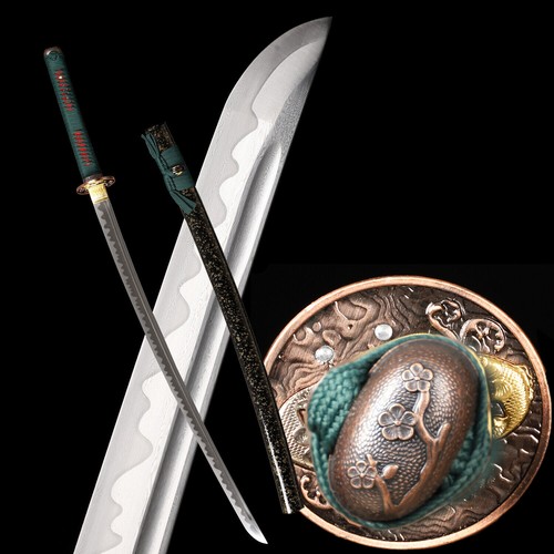 Damascus Folded Steel Blade Japanese Samurai Real Sword Katana Razor ...