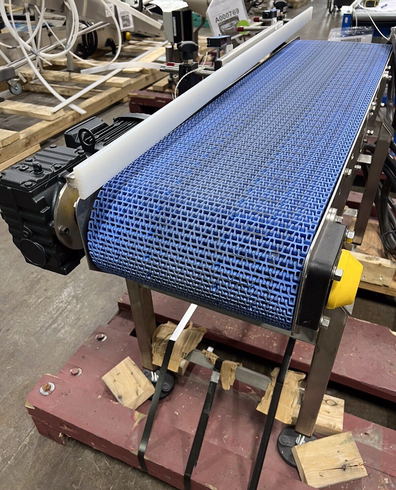 Stainless Steel Frame Conveyor with Intralox Plastic Belting 12"W x 48 ...
