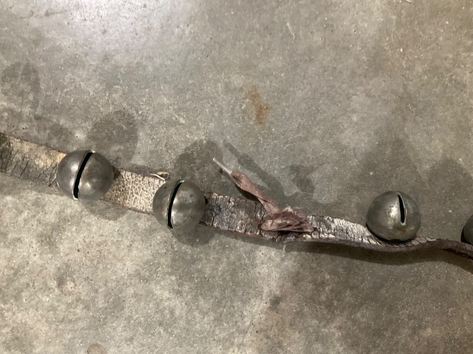 antique handmade quality leather strap brass sleigh bells belt set | eBay