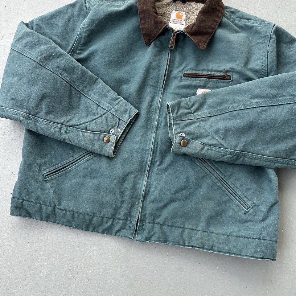 Vintage Carhartt Detroit Jacket Womens Sherpa Lined Size XL WJ097 DTL ...