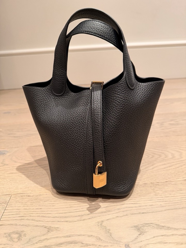 HERMÈS Picotin 18 Women's Leather Handbag Brand New With Invoice Black ...