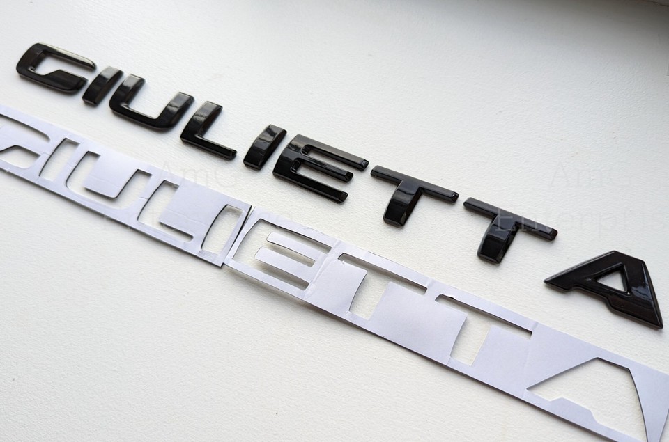 Gloss Black Rear Tailgate Badge Letters for Alfa Romeo Giulietta Glossy ...