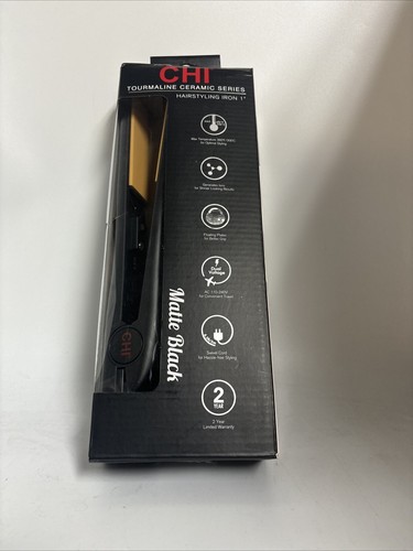 CHI Professional 1-Inch Ceramic Tourmaline Hairstyling Flat Iron Black ...