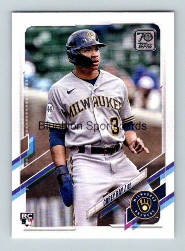 Corey Ray Topps Update Rookie Baseball Card 2021 Brewers | eBay