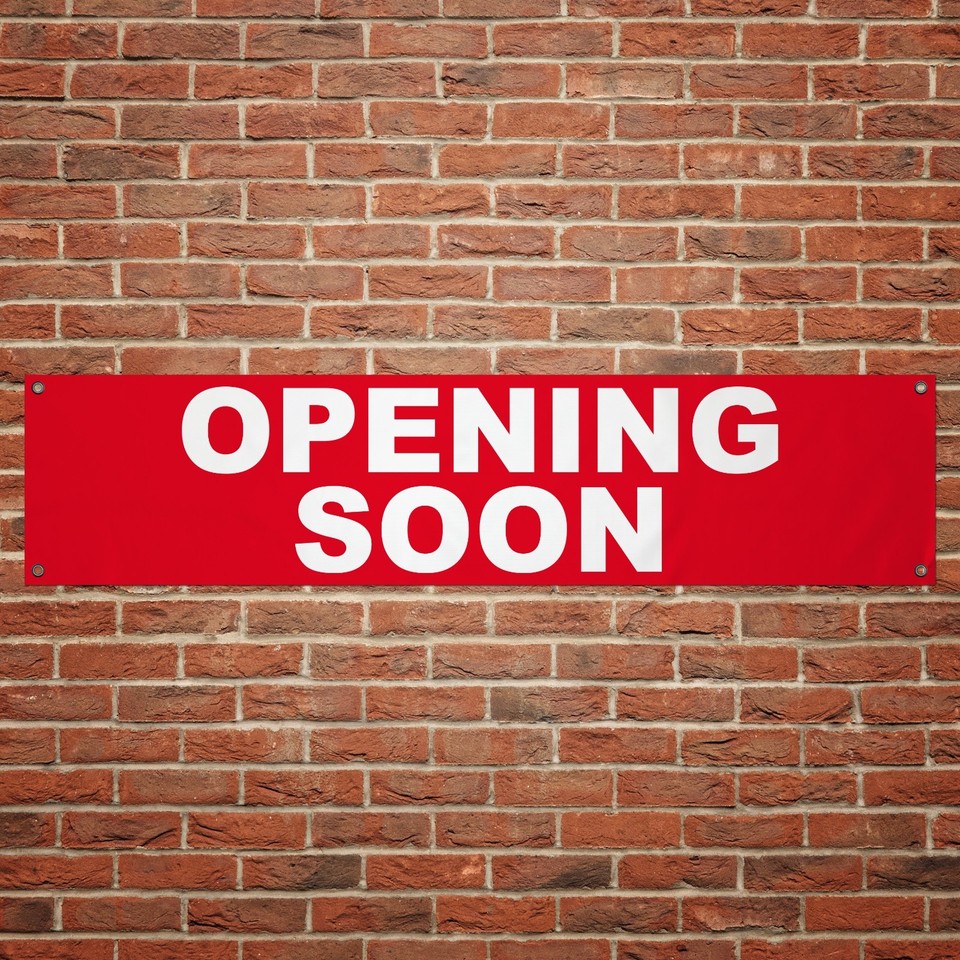 Opening Soon Sign Banner Garage Workshop PVC Sign Shop Window Display ...