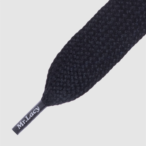 Laces Flat Fat Black Mr Lacy Fatties high quality laces 130 cm long,25 ...