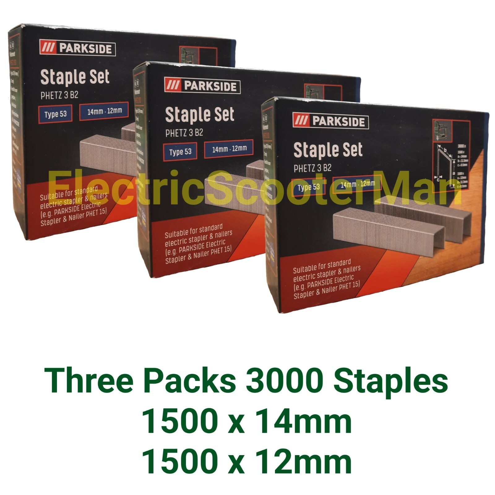 Parkside Replacement Staples Nails Type 53 & 47 For Stapler Nailer PHET ...