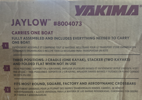 Yakima JayLow Kayak Vertically Mounted Rooftop Carrier, Number 8004073 ...