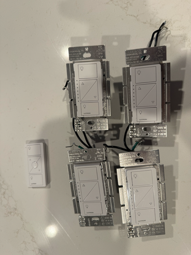 Lutron Caseta (PD-6WCL) Smart Dimmer - White - Lot of 4 w/ Pico remote ...