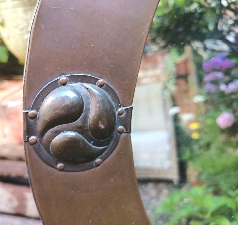 LIBERTY LONDON Antique Arts and Crafts Copper Wall Mirror With Label ...