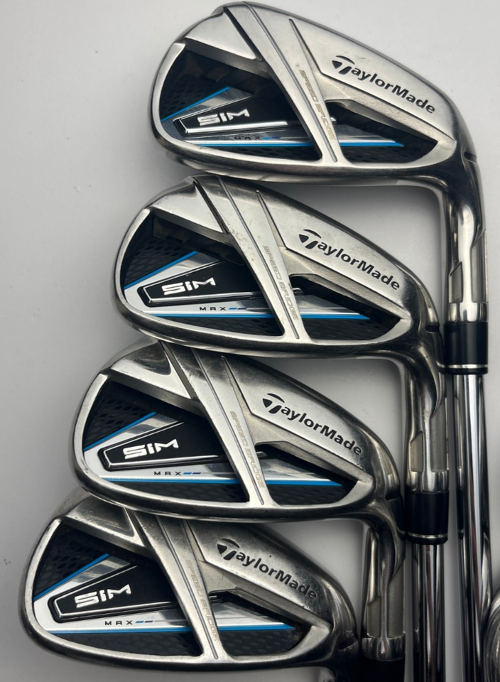 TaylorMade Sim Max Irons 4-PW, AW - KBS Max 85 Stiff Flex - Good | eBay