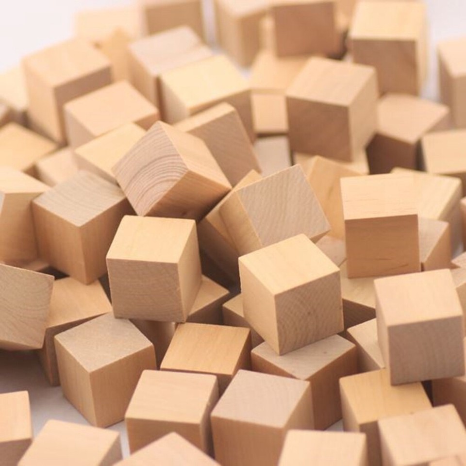 10Pcs 3d wooden cube stackable wood blocks Pine Blocks | eBay