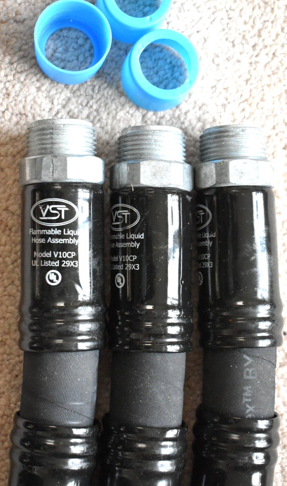 THREE ~ VST Flammable Liquid Hose Assembly V10CP 1" x 10" Whip Hoses | eBay