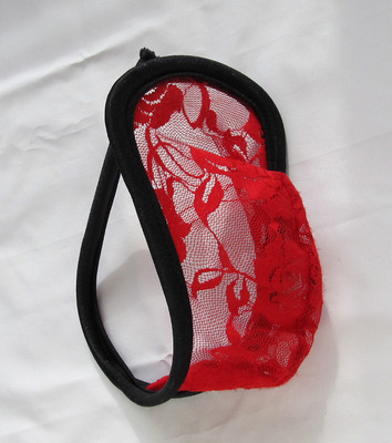M33B Hot Sexy Men C-String Pouch Manhood Sack Lace RED | eBay