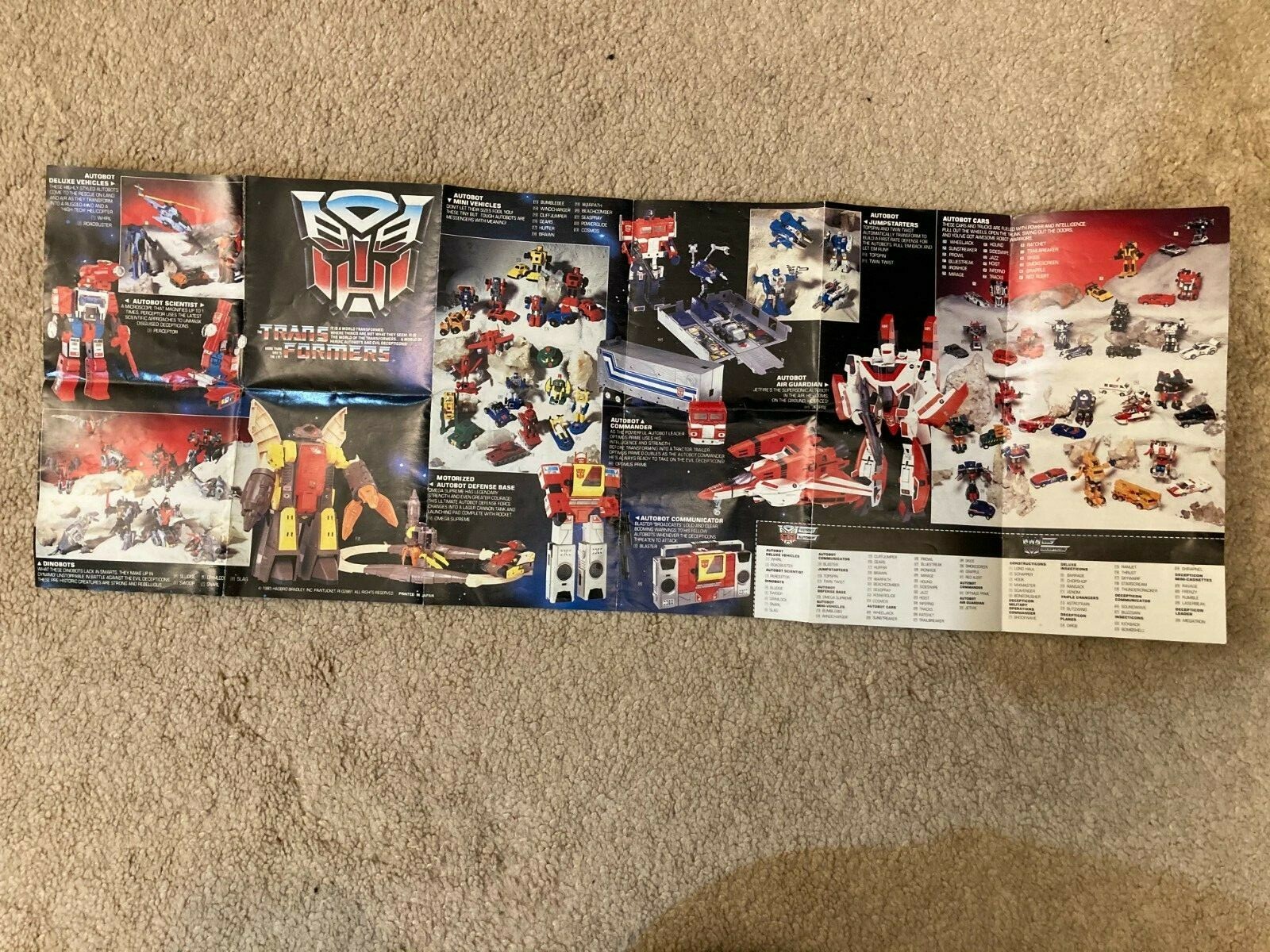 Vintage 1985 G1 Transformers Robot Catalog + some tech specs and ...