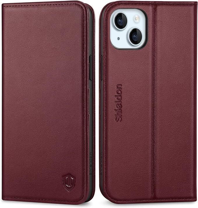 Shieldon case iPhone 15/14/13/12/11/XR/Mini Pro/Plus Genuine Leather Wallet Case | eBay UK