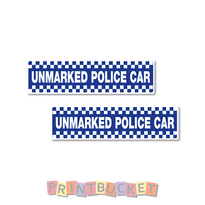 Unmarked Police Car Stickers 150mm twin pack quality waterproof vinyl ...
