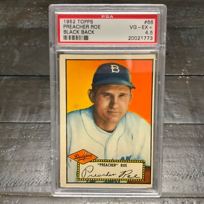 1952 Topps Preacher Roe #66 *Dodgers* PSA 4.5 VG-EX+ (Black Back) | eBay