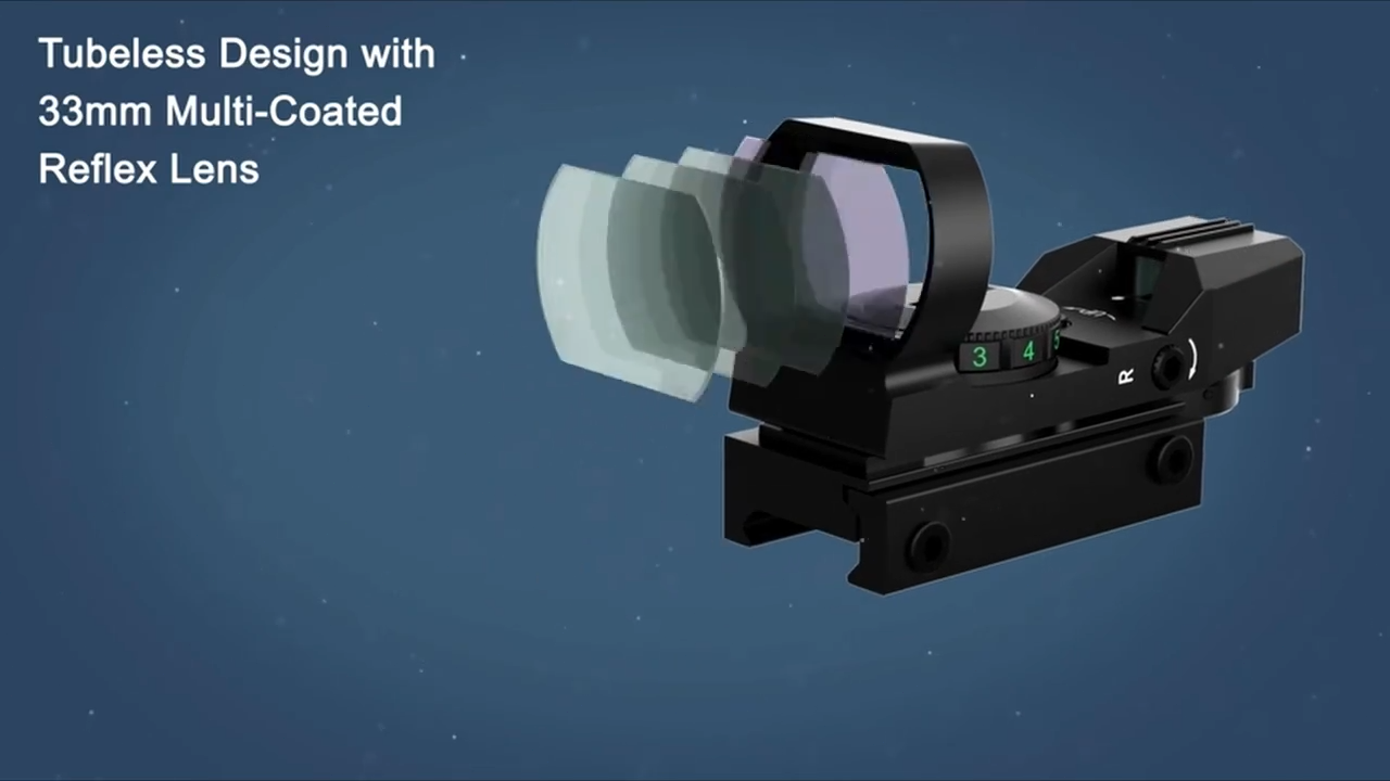 4 Reticles Fit 20mm Rail Holographic Airsoft Red Green Dot Sight Reflex ...