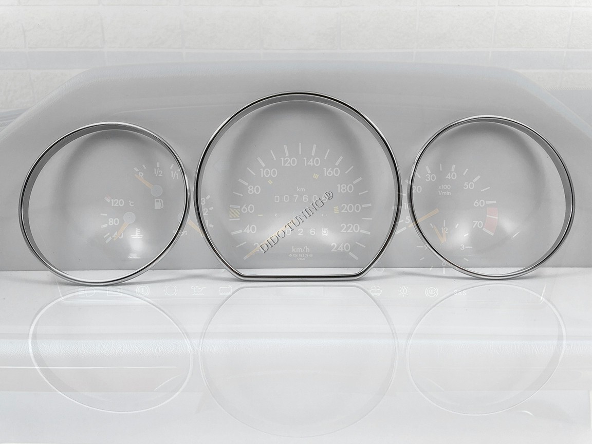 For Mercedes W124 1984-1997 Polished Aluminium chrome dash cluster ...