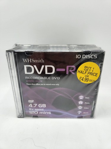 WHSmith DVD-R Recordable DVD 10 Discs | eBay UK