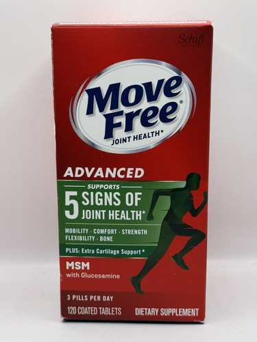 Move Free Joint Health, Advanced Plus MSM with Glucosamine, 120 Coa Tab ...