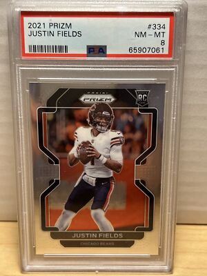 2021 Panini Prizm Justin Fields Rookie Card #334 PSA 8 Bears | eBay