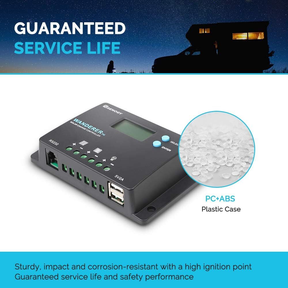 Renogy Wanderer 10A PG PWM Solar Charge Controller Common Positive ...