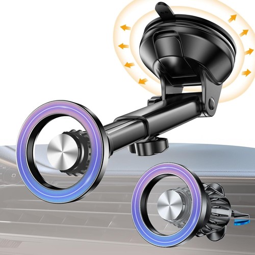 for iPhone MagSafe Car Mount【 Windshield + Vent + Dash 】Window Magnetic ...