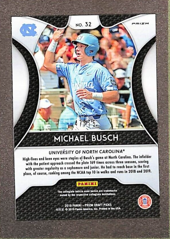 2019 Panini Prizm Draft Picks #32 Michael Busch Prizm Refractor ...