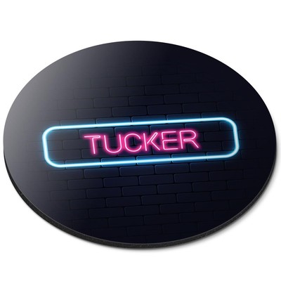 Round Mouse Mat Neon Sign Design Tucker Name #352550 | eBay