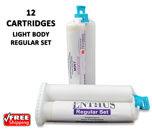 Enthus LIGHT BODY VPS Impression Material REGULAR Set 12 X 50ML ...
