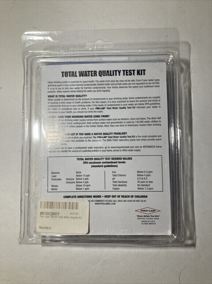 Pro Lab Instant Results Total Water Quality Test Kit TW120 Pro Lab ...
