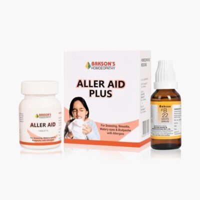 Bakson Homeopathic ALLER AID PLUS Combo Pack [ALLER AID 75tabs + B22 ...