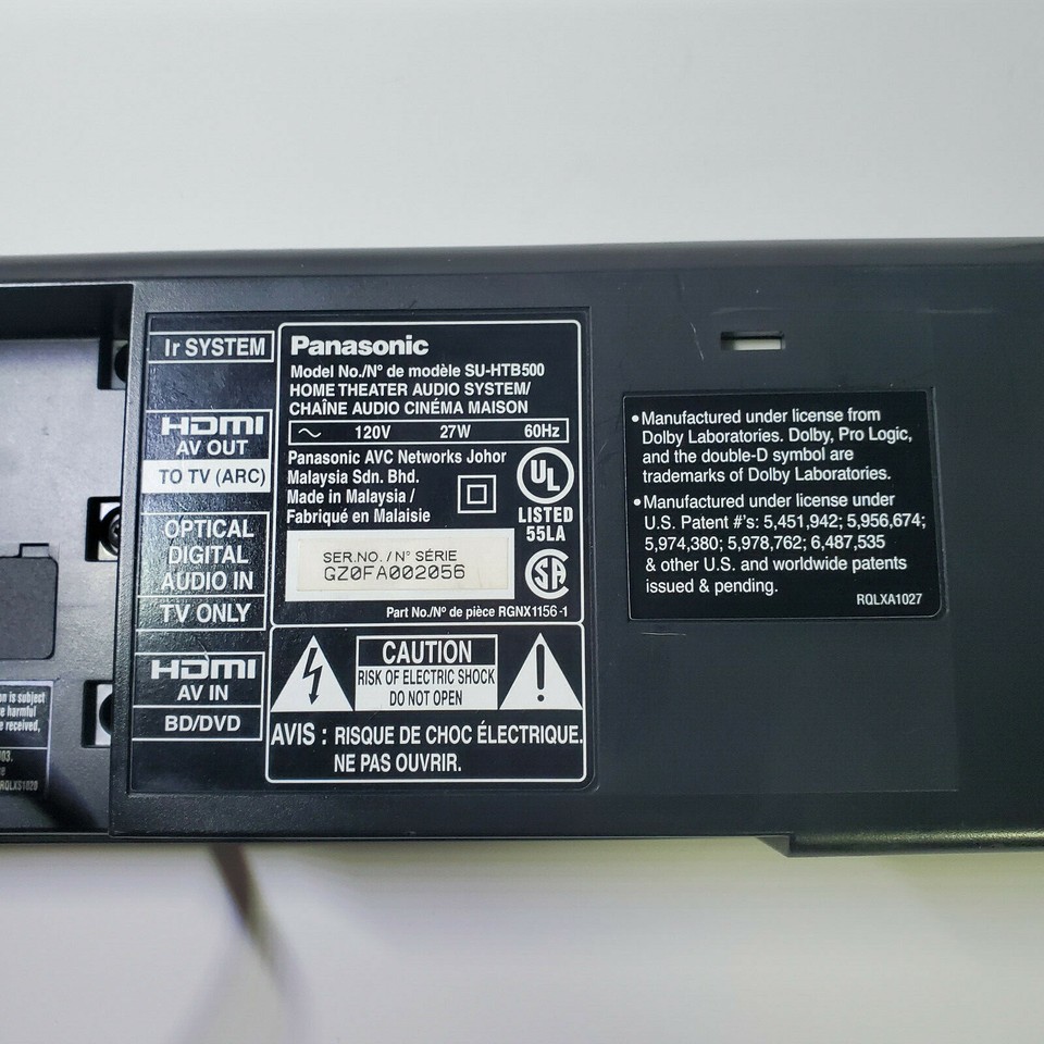 40" Panasonic Home Theater Sound Bar SB-HTB500 240W w/ Power Cable ...