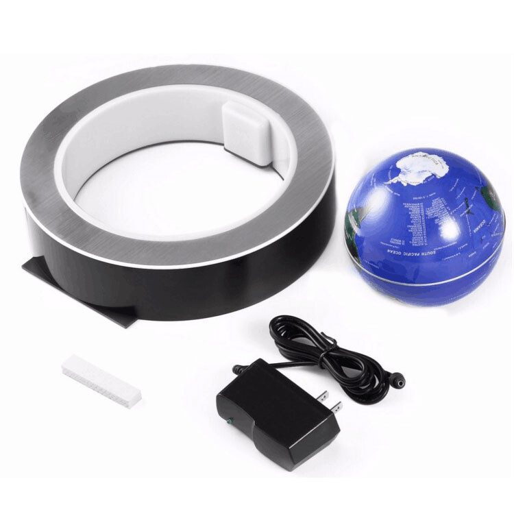 Round LED World Map Floating Globe Magnetic Levitation Light Anti ...