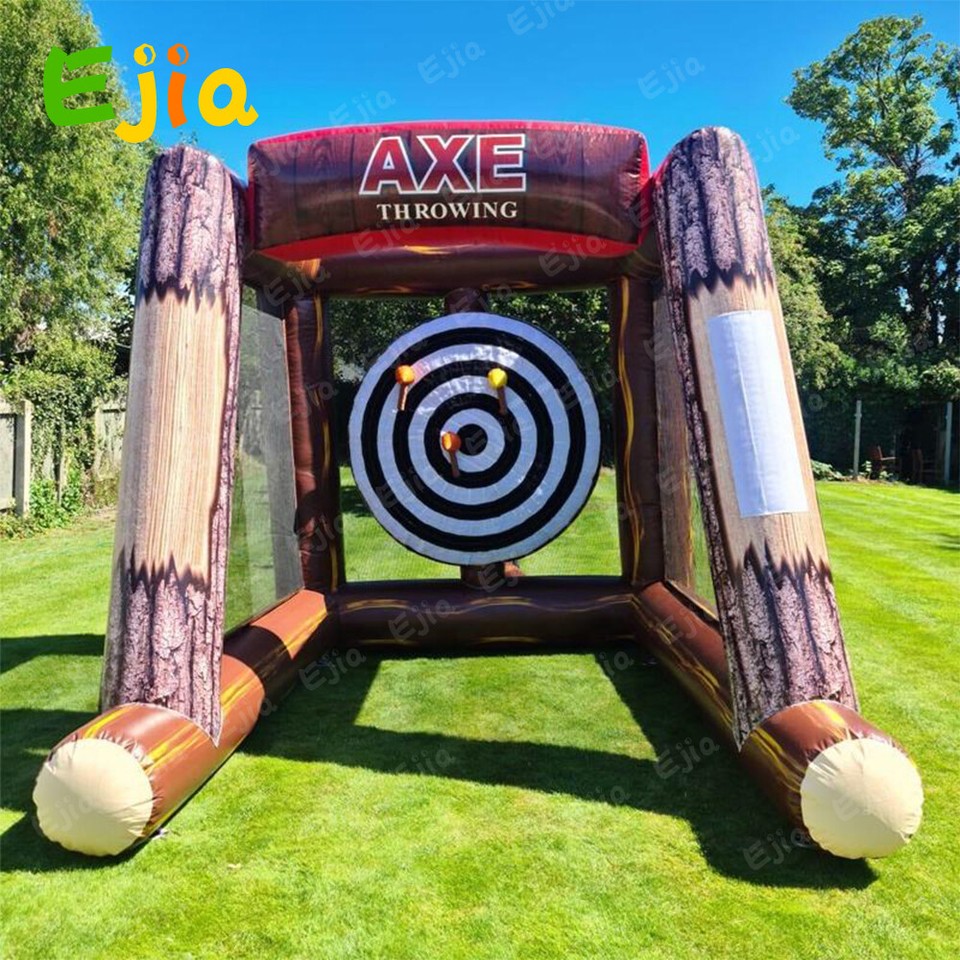 Carnival Sport Games Outdoor Inflatable AXE Throw Game W/ 10 Axes For ...