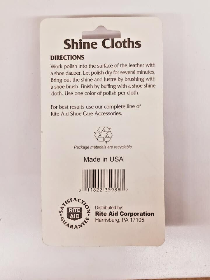 (2) Rite Aid Shoe Shine Cloths R7085 (Buffing Rags) Made in USA | eBay