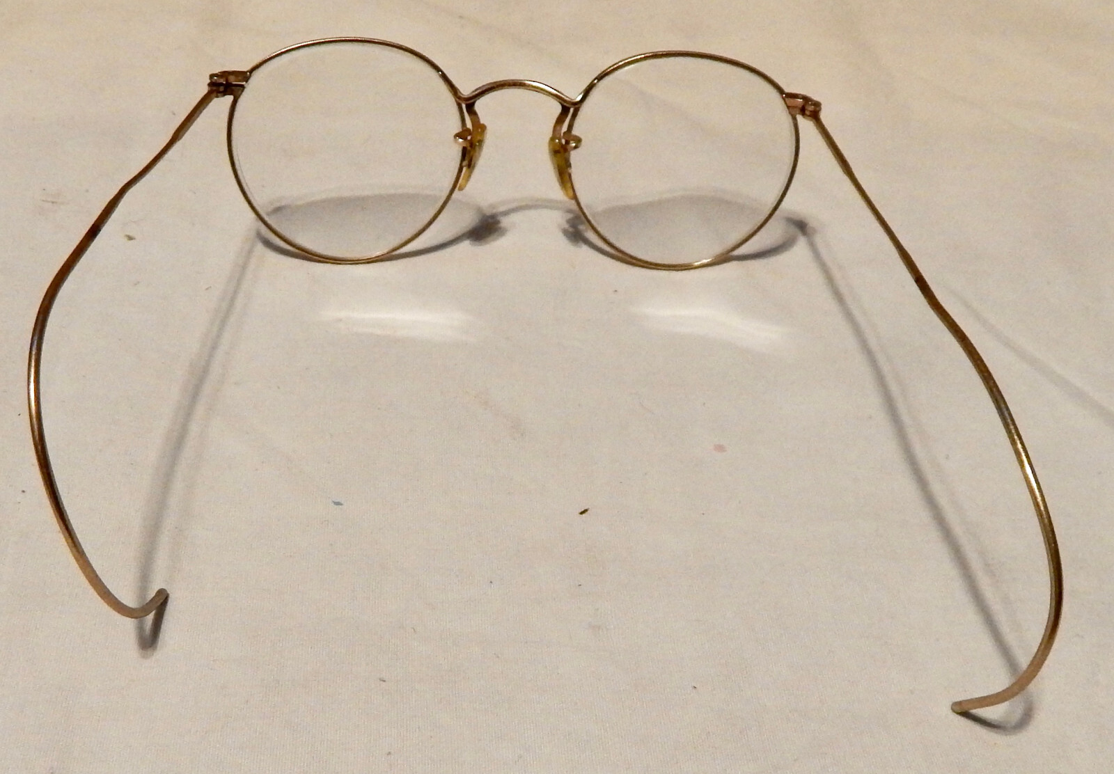 Antique Eyeglasses Almost Round Style Gold Frame Vint… - Gem