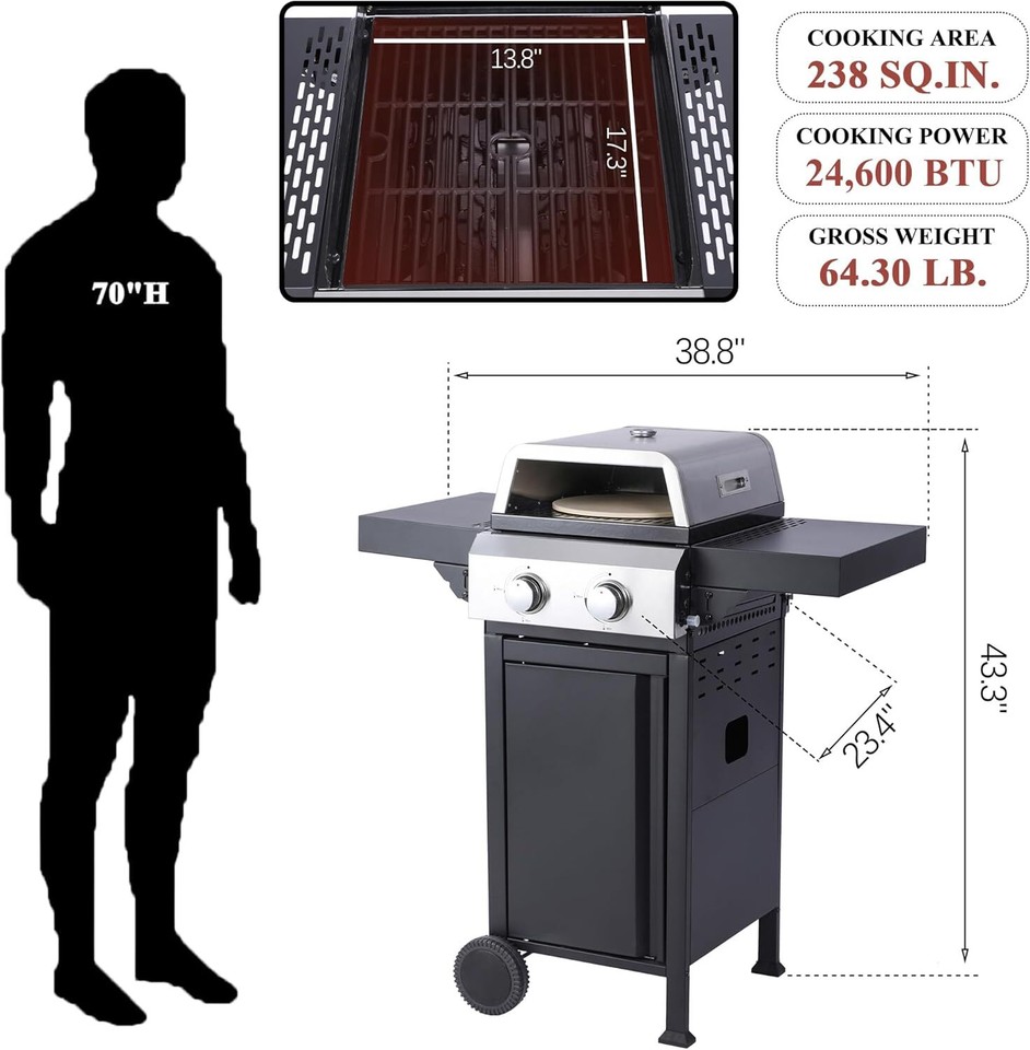 2/4-Burner Propane Gas BBQ Grill Charcoal Grill Combo Dual Fuel Grill ...