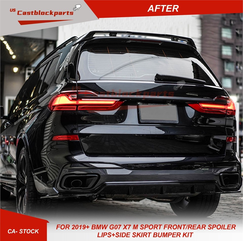 2X Side Skirts+Front+Rear Lips For 2019-2022 BMW X7 G07 M Sport Bumper ...