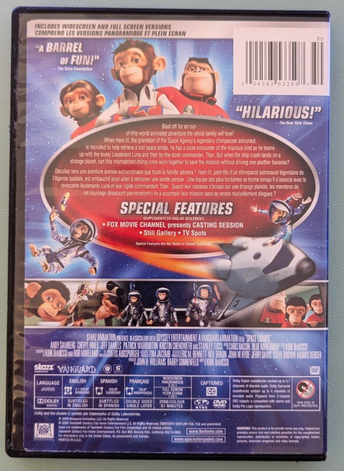 Space Chimps (DVD, 2008, Widescreen, Full Screen, Canadian) | eBay UK