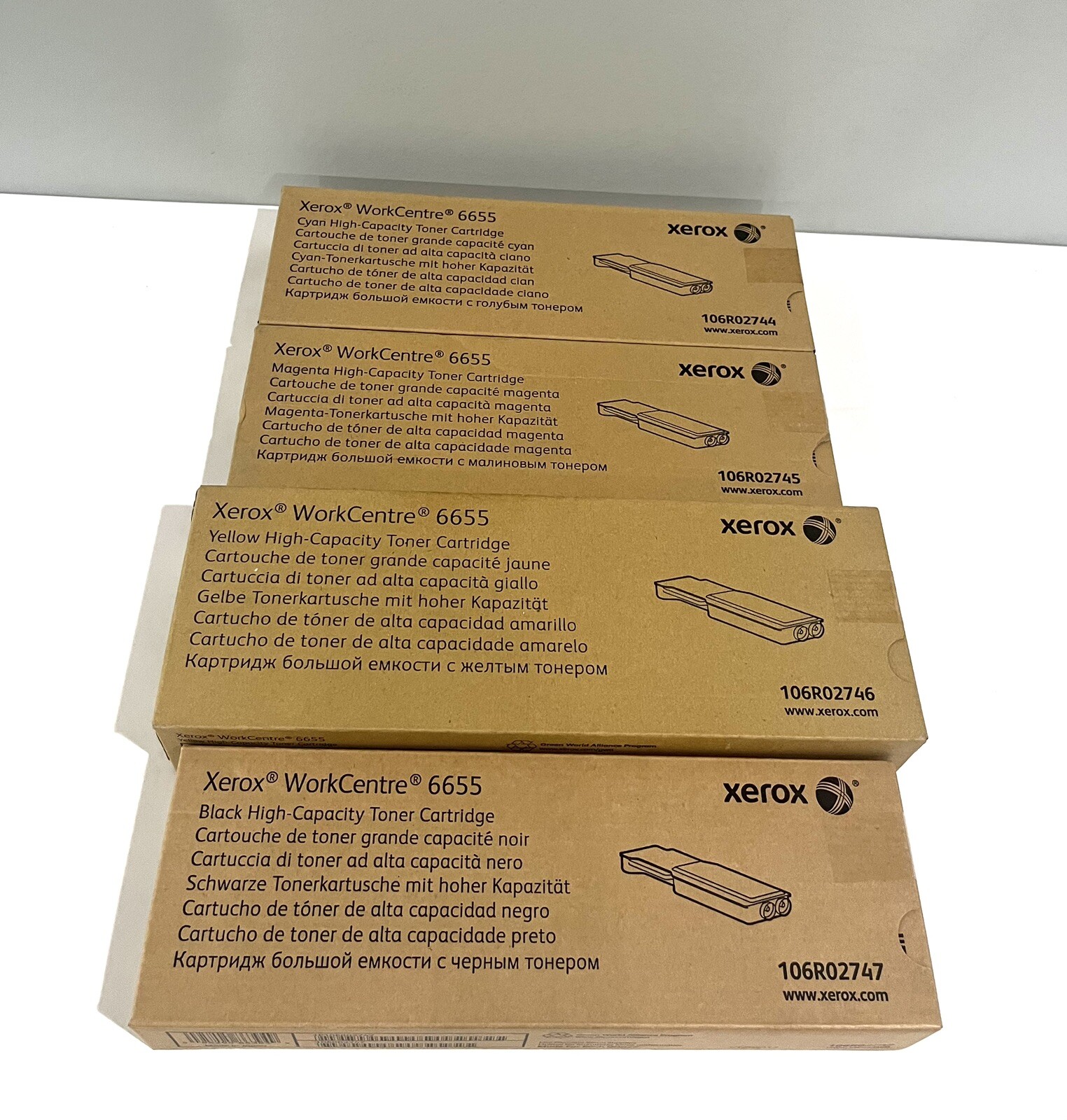 Xerox Work Centre 6655 High Capacity Toner Set of 4 CMYK 106R02744 -45 ...
