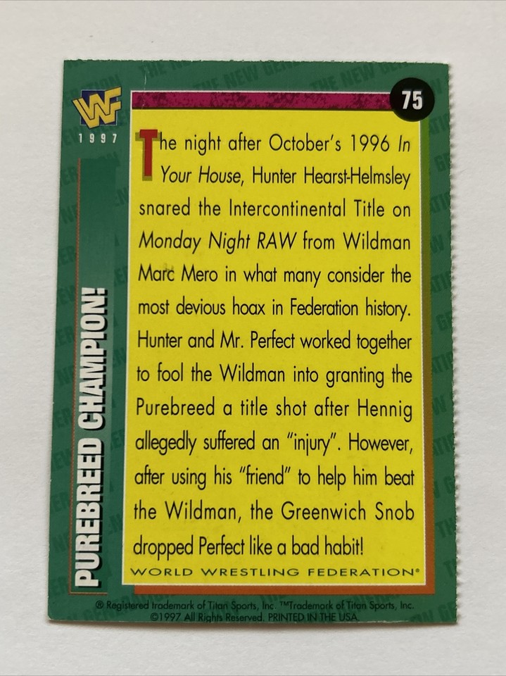 1997 April WWF Magazine Card #75 PUREBREED CHAMPION SHAWN MICHAELS | eBay