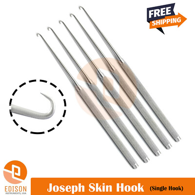 5Pcs Joseph Skin Hook Single Prong Dermal Retractor Surgical ...
