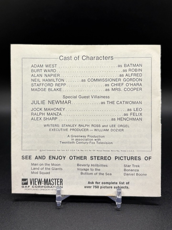 Vintage Batman View-Master 3 Reels And Booklet Adam West GAF B492 1976 ...
