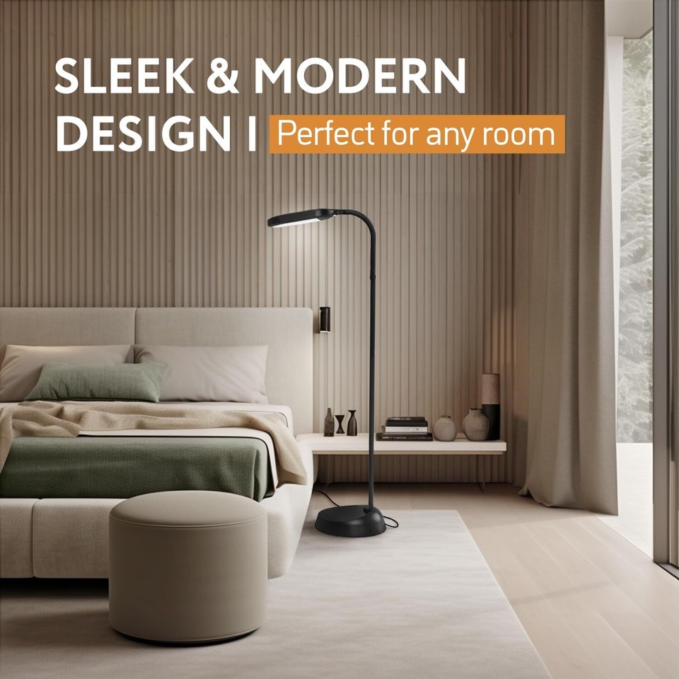 Daylight LED Floor Lamp Modern Free Standing Reading Light for Living ...