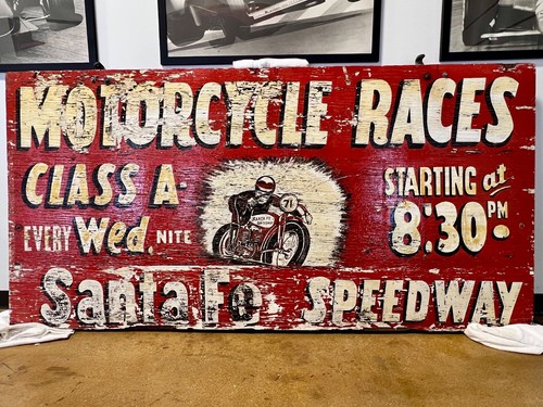 Santa Fe Speedway Circa 1950's Vintage Wooden Sign, Original and ...