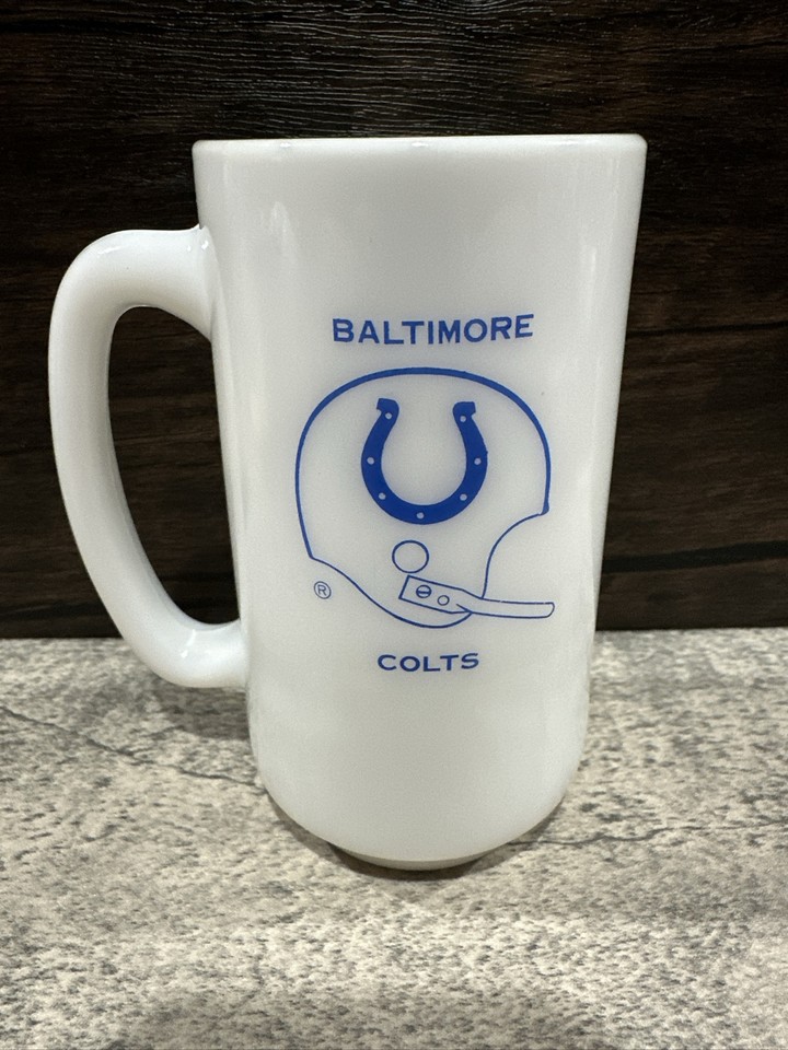 Vintage White Milk Glass Baltimore Colts NFL Mug 5 1/2" 1960s | eBay