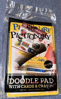 NEW Mattel PICTIONARY Doodle Pad w/Cards & Crayon Arby's Kids Meal Toy ...